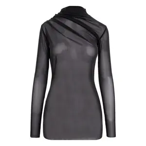 CONCEPT A TROIS Tulle Blouse - Black