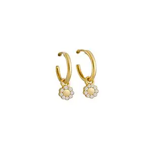 LILY FLO JEWELLERY Diamond Cluster Hoop Earrings - Gold