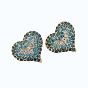 NATIVE GEM Queen Of Hearts Stud Earrings - Blue