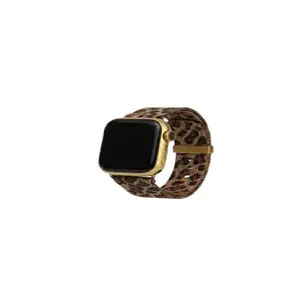 Saachi Metal Mesh Leopard Watch Band - Brown