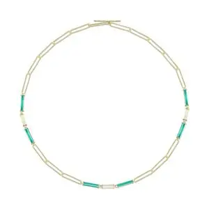 C|ND|N BY CANDAN BALTO Megaron Silver & Turquoise Enamel Necklace - Gold