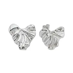 LINYA JEWELLERY Vory Amorphous Heart Earring - Silver