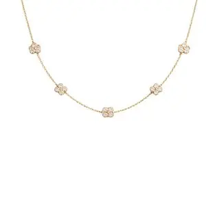 LILY FLO JEWELLERY Diamond Cube Station Necklace - Gold