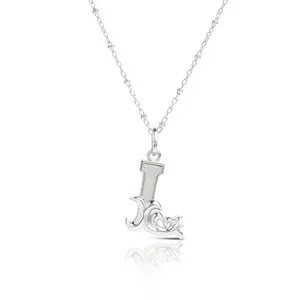 KASUN LONDON Solid L Initial Necklace With Mother Of Pearl - Silver