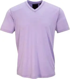 LORDS OF HARLECH Victor V-neck Merino Shirt In Lavender - Purple