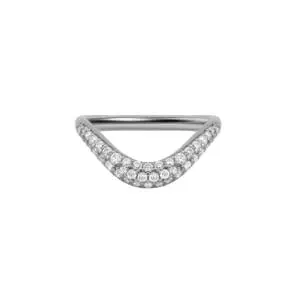 Arte Madrid Sierra Pavé Contour Nesting Ring - Silver