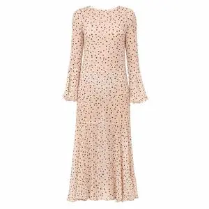 Carmen Says Peach Polka Dot Print Jester Dress