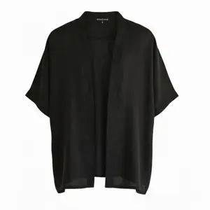 ORIGIN OF HEARTS Mamba Linen Kimono For Effortless Resort Dressing - Black