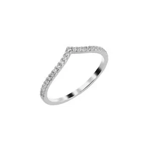 SPERO LONDON Pave Wishbone V Sterling Ring - Silver