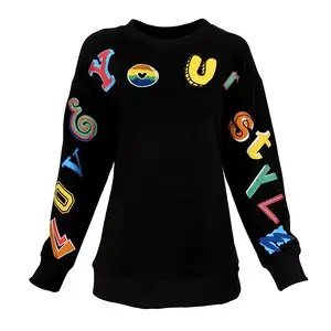 LALIPOP DESIGN Love Your Style Sweatshirt With Embroidered Patches - Black
