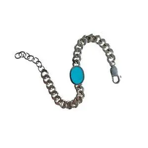 FIHR COLLECTION Silver / Blue Sterling Silver Turquoise Bracelet - Silver/blue