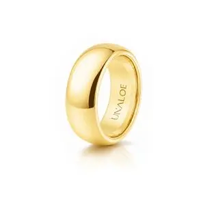 UNALOE Domed Sterling Silver Band 's With Plating: Pure And Refined - Gold