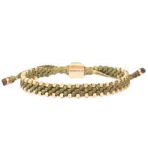 HARBOUR UK Brass & Apple Rope Bracelet . Harrogate Connection - Green