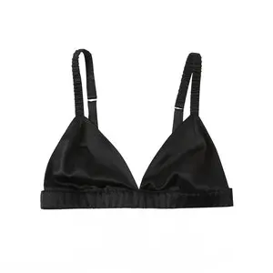 SOFT STROKES SILK Classic Pure Silk Bralette - Black