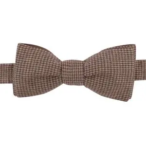 LE COLONEL Coffee Houndstooth Bow Tie - Brown