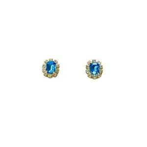 THE PINK REEF Petite Stud In Light - Blue