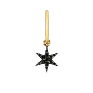 ZOË & MORGAN Black / Gold Mini Anahata Black Diamond Single Hoop - Black/gold