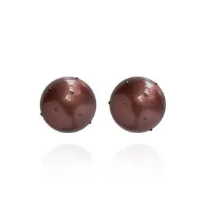 SAULE LABEL Gaia Midi Crystal Earrings In Chocolate Cherry - Brown