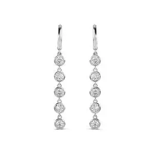 SHYMI Victorian Style Round Drop Earrings - Silver