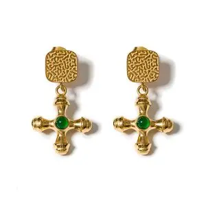 KYBELE STUDIO Byzantine Earrings In Jade - Green