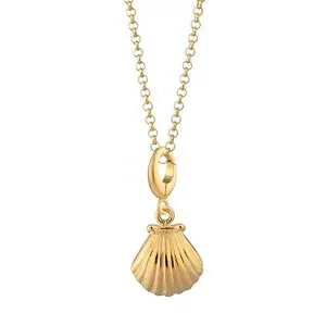 LILY CHARMED Plated Clam Shell Charm Necklace - Gold