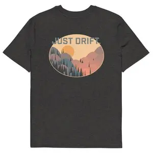 ANCHOR & CREW Heather Just Drift. Seeker Organic Cotton T-shirt - Black
