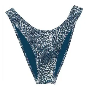 BLACKBOUGH SWIM Fiona High Rise Cheeky Bottoms / Snow Leopard Jacquard - Blue