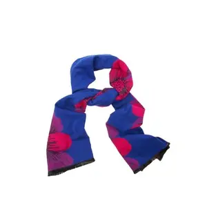 Saachi Fresh Floral Reversible Navy Scarf - Blue