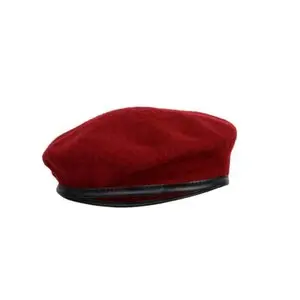 DAVID WEJ Wickliffe Wool Beret – Burgundy - Red