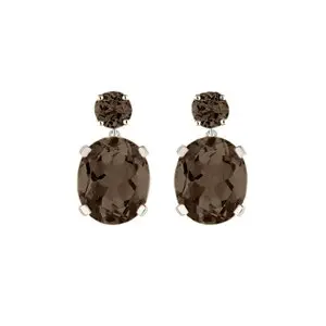 AUGUSTINE JEWELS Smoky Quartz Drop Earrings - Brown