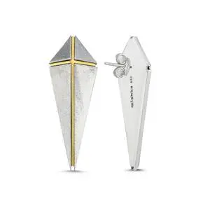 Mishka Blaze And Gold Earrings - Silver