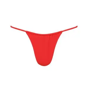 PLAYALUXE Capri Ruched String Bikini Bottom - Red