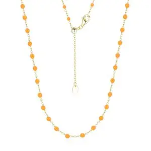 KAMARIA Enamel Beaded Chain Necklace Large - Orange