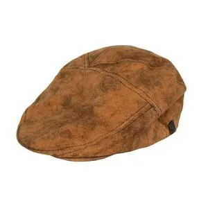DASMARCA HATS Neutrals Alex Sand Leather Cap For - Black