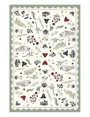BELL HUTLEY Forest Floor, Mushroom, Flowers And More Table Cloth - Gray
