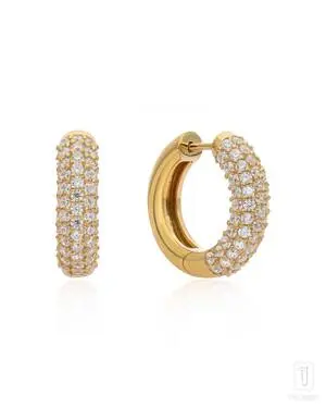 THE JEWELZ Neutrals 'trinity Glow' Huggies Earrings - Silver