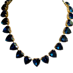 LAURA GRAY Grace Dark Heart Necklace - Blue