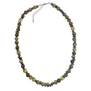 FARRA Garnet With Hematite Short Necklace - Green