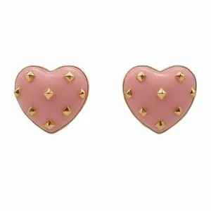 MICHAEL NASH JEWELRY Cosette Rose Heart Resin Stud Earrings - Pink