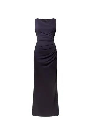 JAMES LAKELAND Navy Sleeveless Gathered Maxi Dress - Blue