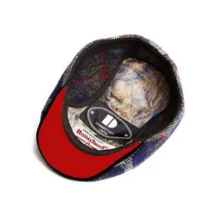 DASMARCA HATS Aaron Harris Tweed Wool Cap With Earflaps Indigo - Blue