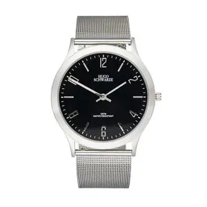 BERMUDA WATCH COMPANY Hugo Schwarze Theodore Silver Grey & Black Slim Interchangeable Watch - Black/gray