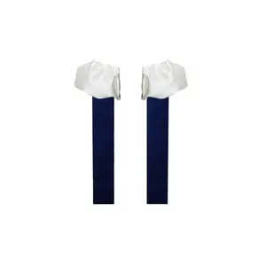 NUR KARAATA Grand Duchess Navy Gloves - Blue