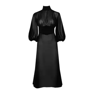 VESTIAIRE D'UN OISEAU LIBRE Sheer Corset Dress - Black