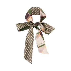 LOST PATTERN Modular" Silk Skinny Scarf - Green