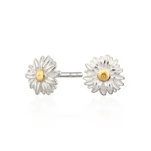 LILY CHARMED Sterling Daisy Stud Earrings Flower Earrings - Silver