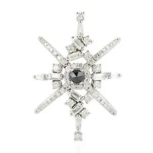 ARTISAN White / Black Black & White Diamond Starburst Statet Ring In 18k White Gold - White/black