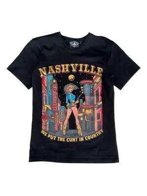 ANY OLD IRON Cuntry Color Cotton T-shirt - Black/blue/red
