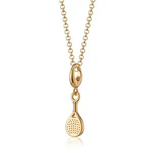 LILY CHARMED Plated Padel Racket Charm Necklace - Gold