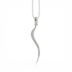 LINDA FIORE White / Silver Swirl Necklace Silver With Clear Cz - White/silver